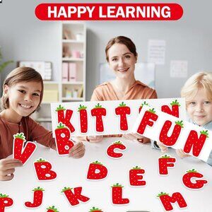 Office | 15 Pcs Large 6 Bulletin Board Letters Set Strawberry Classroom ...